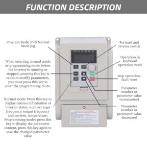 Liccx Variable Frequency Drive, 110VAC 50/60Hz 1500W VFD Inverter Converter, VFD Inverter Frequency Converter (Single-Phase Input, 3 Phase Output)