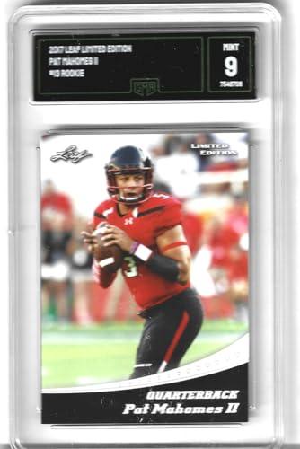 MINT PATRICK "PAT" MAHOMES LIMITED EDITION LEAF #13 ROOKIE CARD GRADED GMA MINT 9 CHIEFS SUPER STARQUARTERBACK SUPER BOWL CHAMP