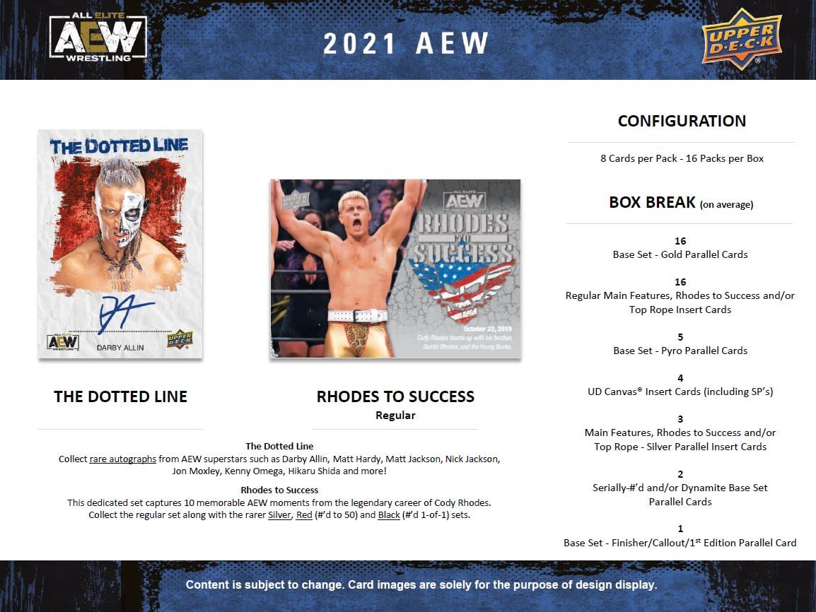 2021 Upper Deck AEW Wrestling HOBBY box (16 pks/bx)