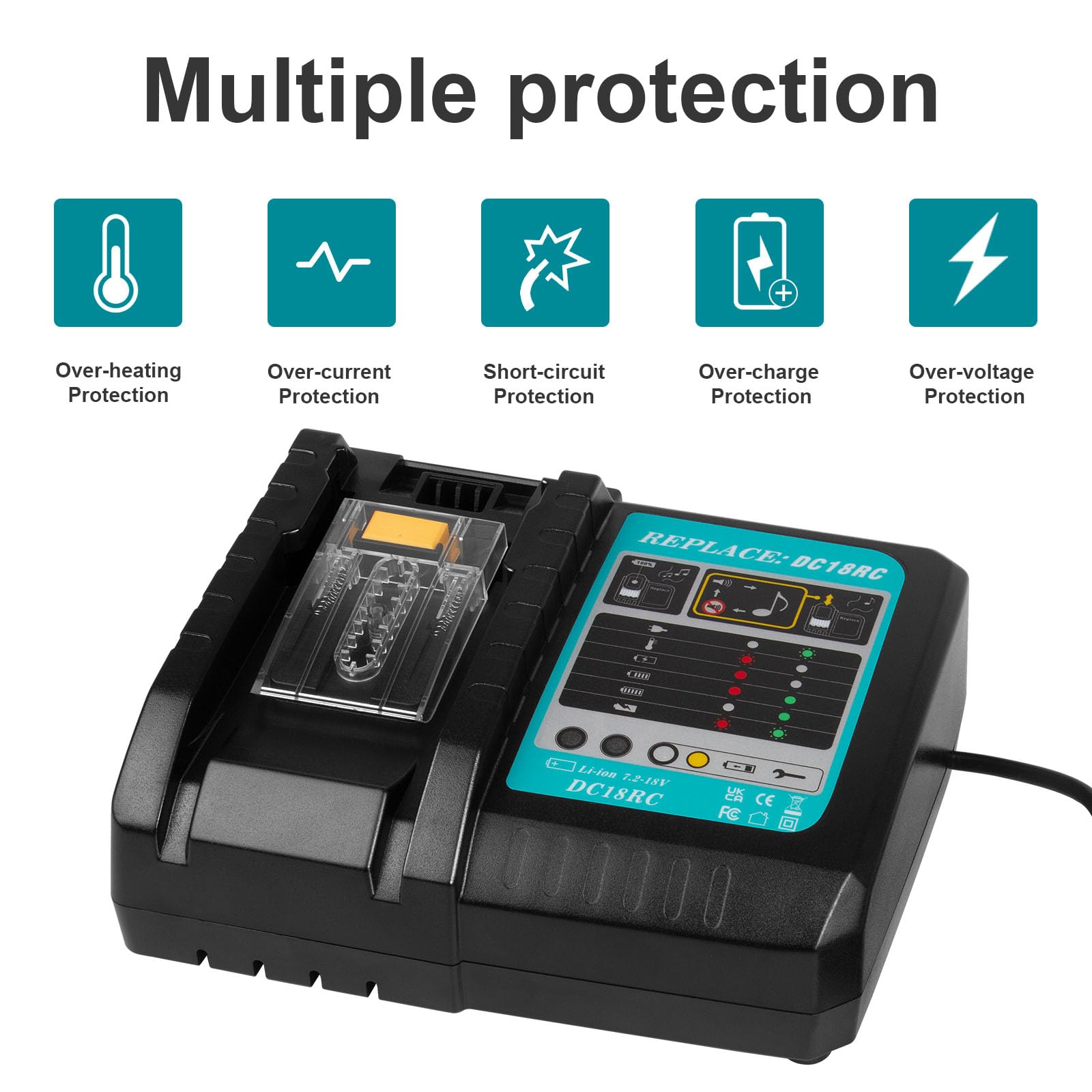 Rapid Battery Charger DC18RC DC18RD DC18RA for Makita Tools 14.4V-18V LXT Li-ion Battery BL1815 BL1820 BL1830 BL1850 BL1860 BL1840 BL1430 BL1415