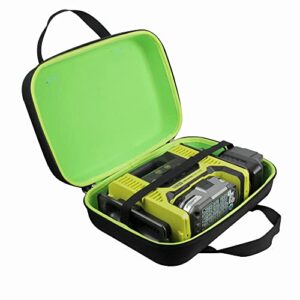 hermitshell hard travel case for ryobi p747 18-volt one+ dual function inflator + battery + charger