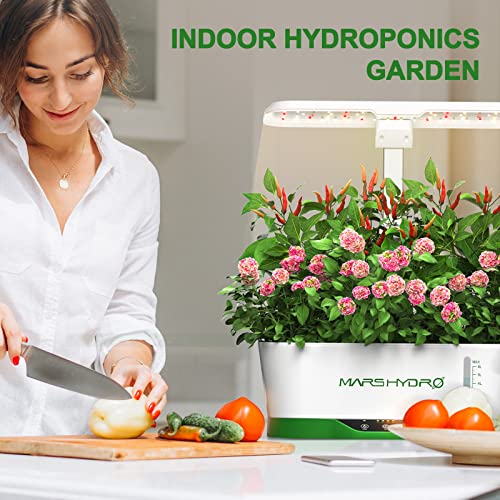 MARS HYDRO 12 Pods Hydroponics Growing System Indoor Garden with 9L Large Water Tank, Herb Plant Germination Kits with Full Spectrum LED Grow Light,Perfect Gardening Gift for Women