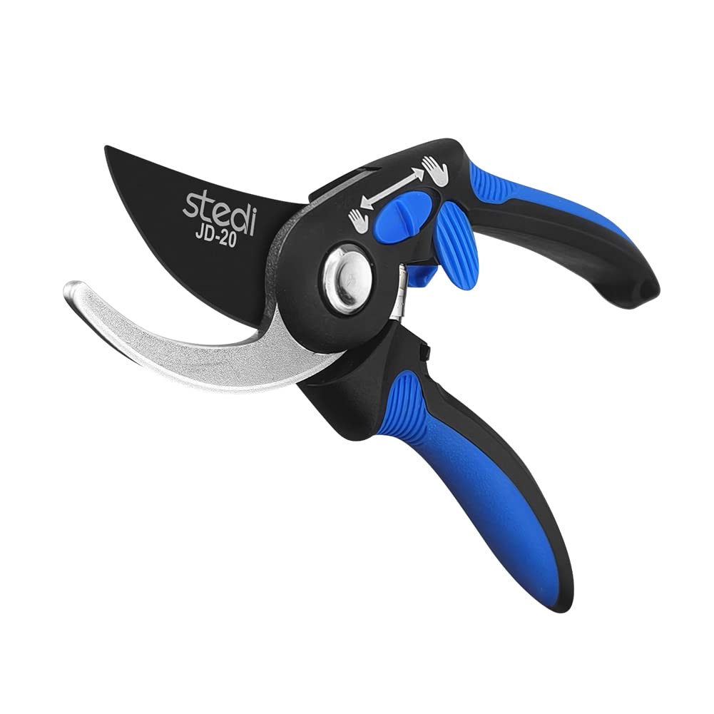 Stedi 8.5 inch Professional Garden Scissors Heavy Duty, Sharp Pruning Shears, SK-5 Carbon Steel Garden Clippers, With Safety Lock and Non-slip Handle, for Cutting Flowers/Plants/Bonsai