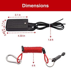 OminEco Trailer Breakaway Switch with 4 Feet Coiled Cable, Electric Brake Switch Used for RV Towing Trailer