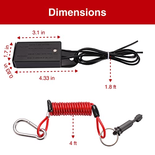 OminEco Trailer Breakaway Switch with 4 Feet Coiled Cable, Electric Brake Switch Used for RV Towing Trailer