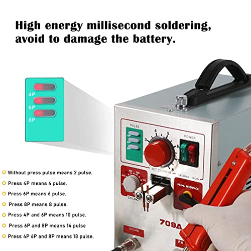 ZWJABYY 709A Spot Welding Machine Fixed Welding,Battery Spot Welders,Pulse Spot Welder,0.3Mm Battery Welding Machine,110V-220V Soldering Station Portable