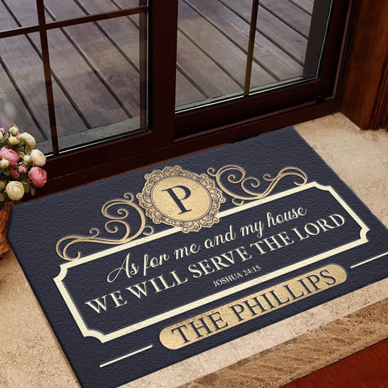 Faithgee As for Me and My House We Will Serve The Lord Doormat Personalized Religious Door Mats for Inside and Outside Entry As for Me and My Home We Will Serve The Lord Doormat 24x36 inch