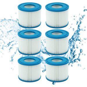 atxkxe type vi spa and hot tub filter replacement cartridge for lay-z-spa, other inflatable hot tub filter, for coleman saluspa 90352e swimming pool filter, 6 pack