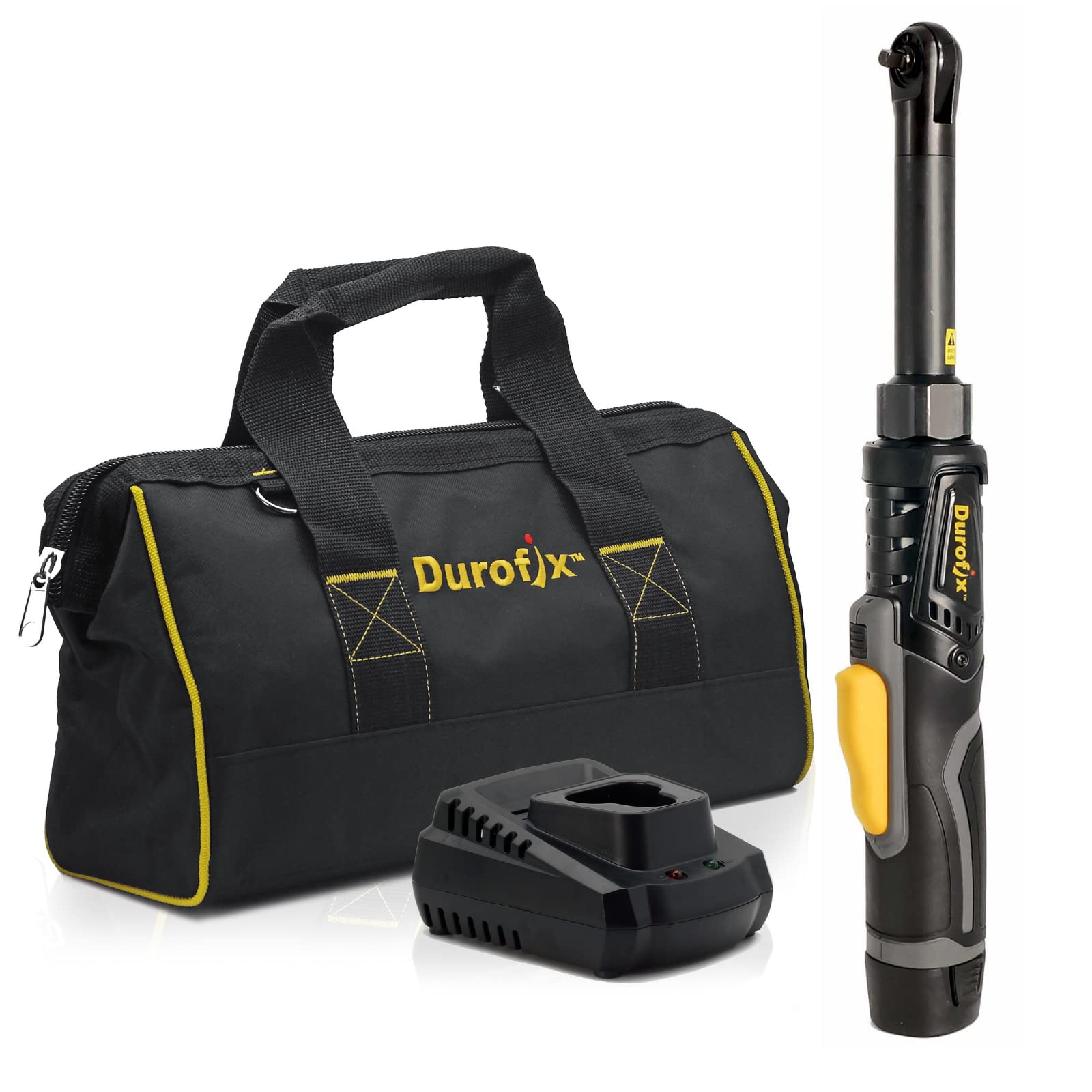 Durofix RW1216-2P G12 Series 12V Li-ion Cordless 1/4” 30 ft-lbs. Extended Ratchet Wrench Tool Kit with Canvas Bag