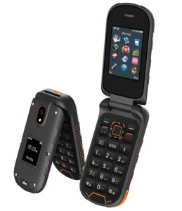 plum ram plus 4g volte unlocked rugged flip phone 2022 model att, tmobile, speed talk, consumer cellular- orange