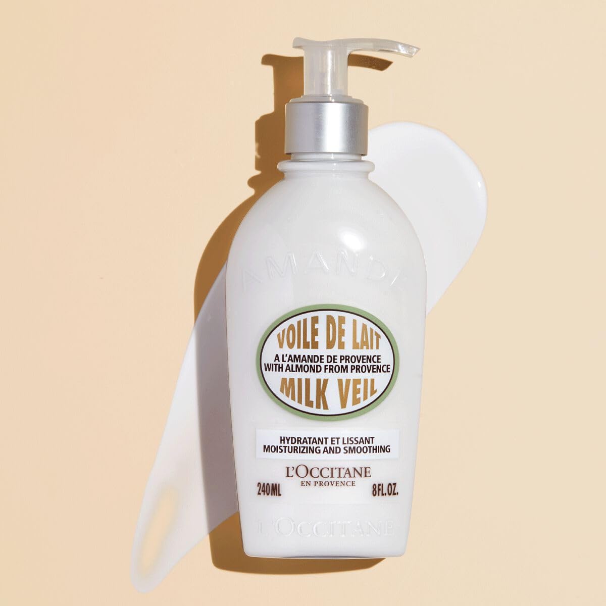 L’OCCITANE Moisturizing, Softening Almond Milk Veil 8.4 oz: Infused with Almond Oil, Visibly Firmer-Looking Skin, Smooth Skin, 24-Hour Hydration*