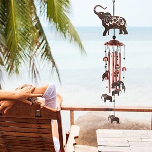 Iwaiting Outdoor Elephant Wind Chimes for Outside with Relaxing Rich Sound, Memorial Windchimes Gifts for Mom,Great Gift for Your Own Patio, Porch, Garden, and Backyard.