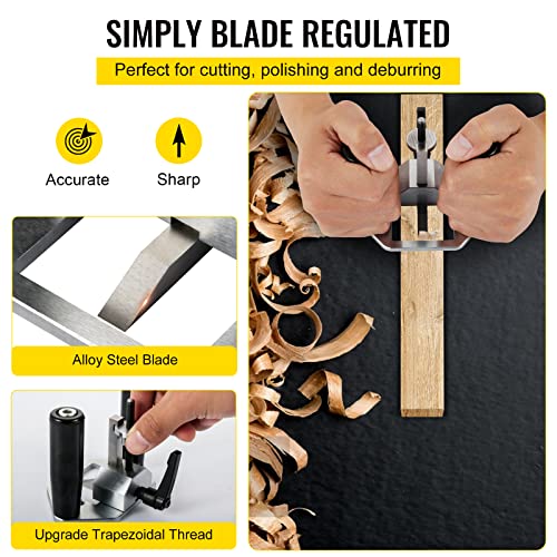 VEVOR Router Plane,Handheld Woodworking Tool, Adjustable Blade Hand Planer, Upgrade Trapezoidal Thread Wood Shaver w/Depth Stop, High Configuration Handheld Woodworking Tool for DIY Industry