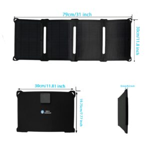 XINPUGUANG Solar Charger Foldable 28W Protable Solar Panel ETFE Monocrystalline with 2 USB Output Ports Outdoor Camping Hiking Travel for Ipad, Cell Phone and More 5V Device(28W)