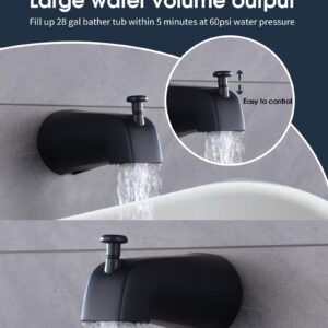 BLTFAUCER Matte Black Dual Bathtub Shower Faucet Set Combo with Handheld and 8 Inch Rainfall Shower Head|Adjustable Extension Shower Arm|Tub Spout|Pressure Balance Rough-in Valve Included