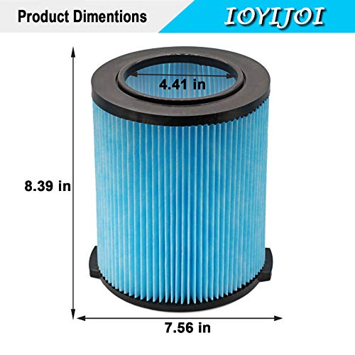 IOYIJOI 2 Pack VF5000 3-Layer Pleated Paper Replacement Filter Compatible with Ridgid 6-20 Gallon Wet Dry Vacuums WD1450 WD0970 WD1270 WD09700 WD06700 WD1680 WD1851 RV2400A