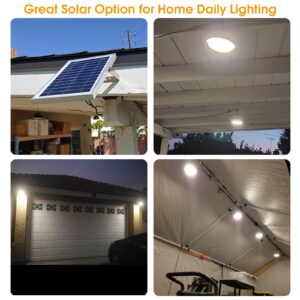 Malitupy Solar Lights Indoor Outdoor Home 1000 Lumen Dual Head Solar Shed Light with Dimmable Remote Control 120LED Cool/Warm White Solar Pendant Light for Patio Porch Barn Farm House