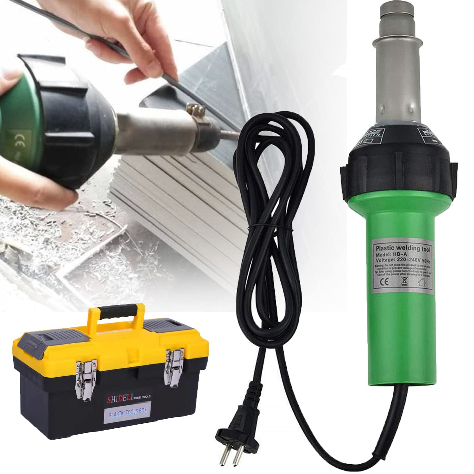 WZFANJIJ Automatic Cooling Plastic Welder, Hot Air Gun for TPO/PVC Single Ply Roofing, Tarpaulin and Banners Welding Heat Gun