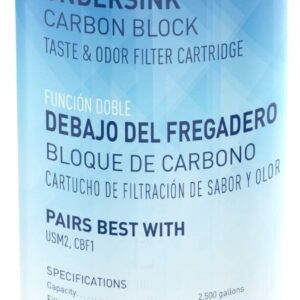 Pentair OMNIFilter CB7 Carbon Water Filter, 10-Inch, Premium Under Sink Dual Function Carbon Block Taste & Odor Replacement Cartridge, 10" x 2.5", 10 Micron,White