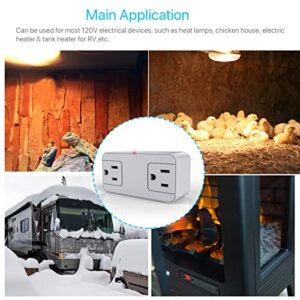 Ehaijia Thermostatically Controlled Dual Outlet, Cold Weather Thermo Plug,Automatic Switch On Below 32°F&Off Over 50°F,Free from Turn Heater On by Yourself in Freezing Weather,Save Energy and Effort