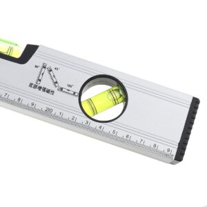 Smgda 300mm Precision Magnetic Level Ruler 12 inch Aluminum Alloy Spirit Level Measuring Tool with Blister Design and Mm Scale for Construction Carpenter Craftsman