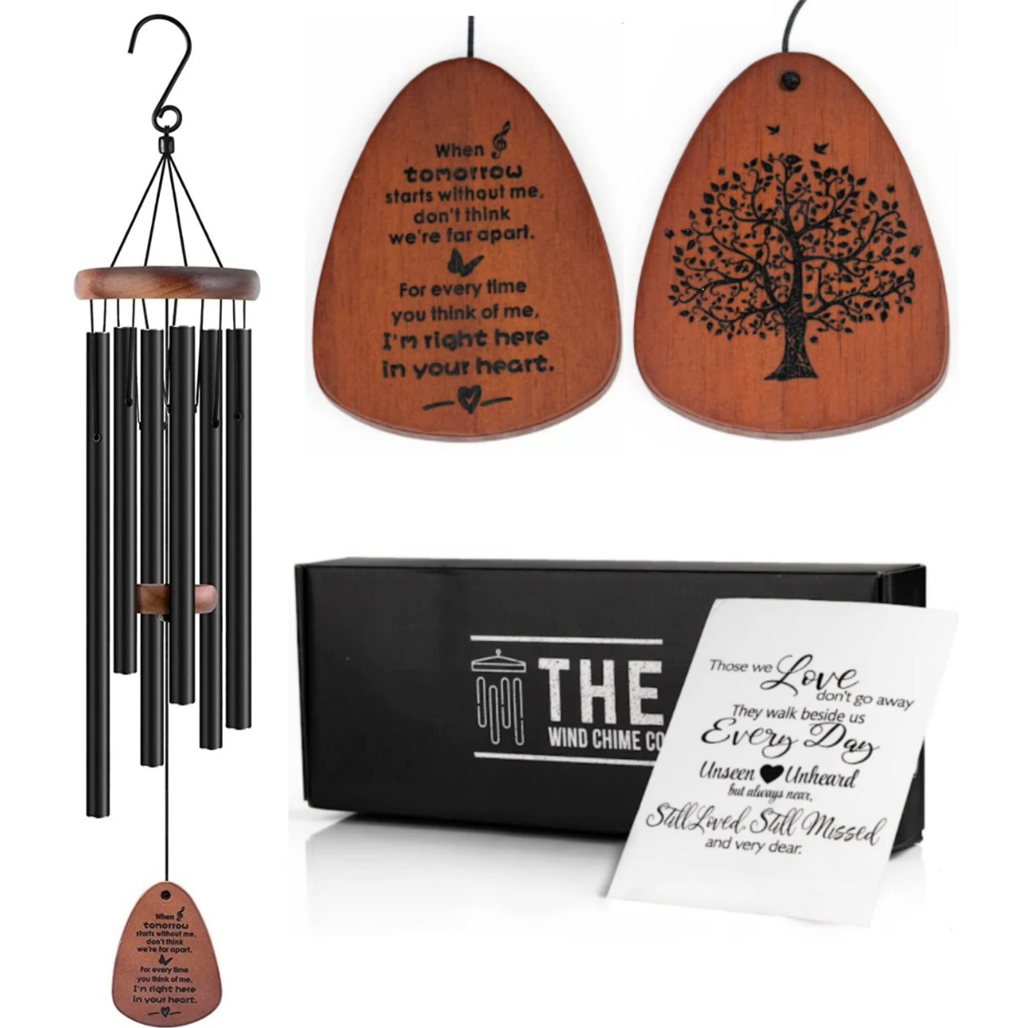 The Wind Chime CO Memorial Wind Chimes, Sympathy Wind Chimes Gift for The Loss of A Loved one, Home Decor Outdoor Garden, Soothing Melodic Tones with Mute Option.