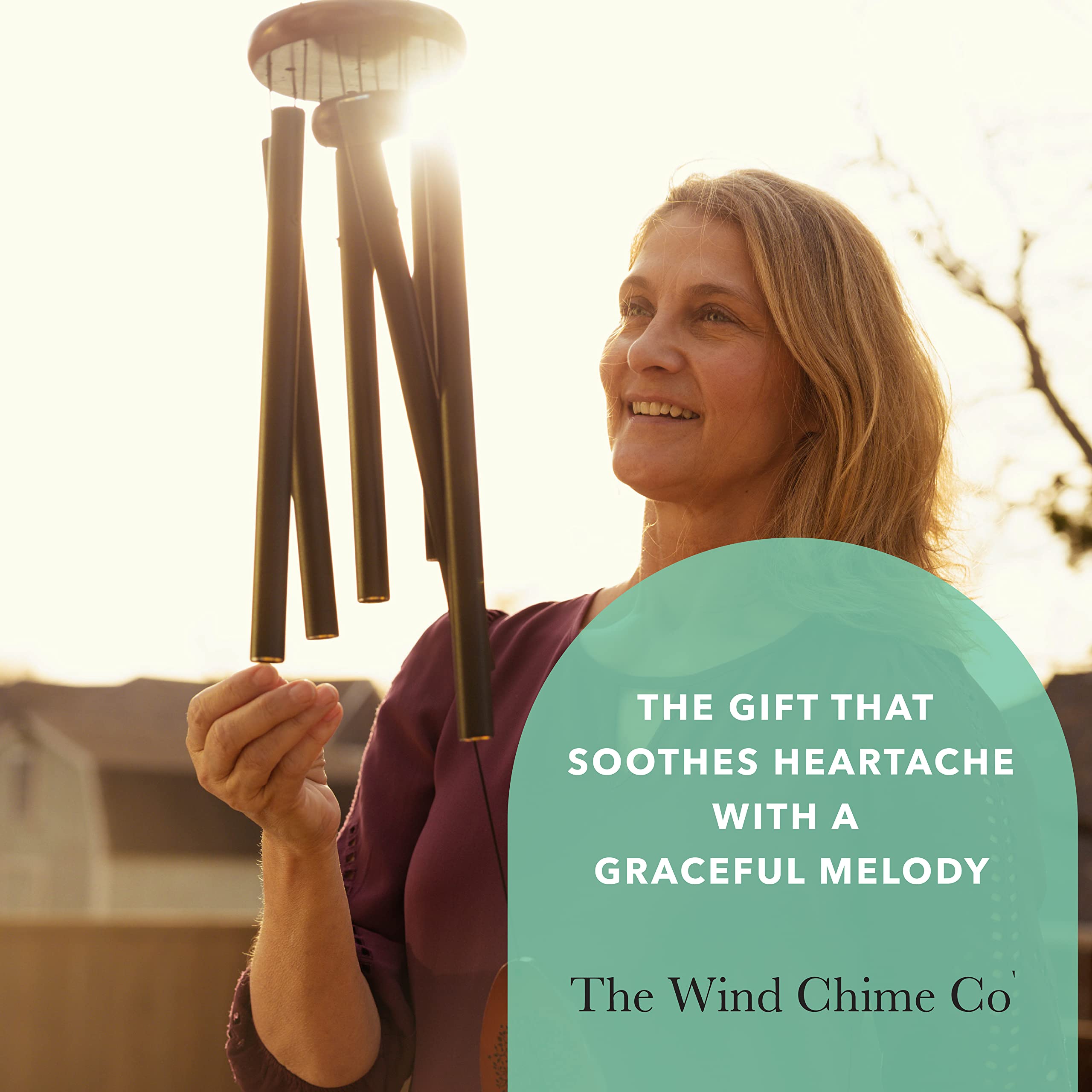 The Wind Chime CO Memorial Wind Chimes, Sympathy Wind Chimes Gift for The Loss of A Loved one, Home Decor Outdoor Garden, Soothing Melodic Tones with Mute Option.