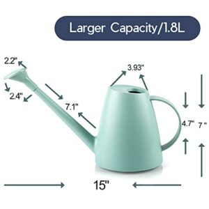 MINIMALISM Watering Can for Indoor House Bonsai Plants Outdoor Garden Flower Detachable Long Spout 1.8L 60oz 1/2 Gallon Green