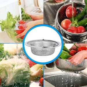 Kitchen Sink Strainer Basket Catcher with Upgrade Fast Flow Design, Qtimal 2 Pack Anti-Clogging Stainless Steel Drain Filter with Handle for Most Kitchen Drains, Rust Free and Dishwasher Safe