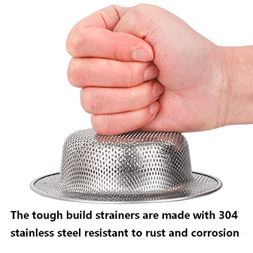 Kitchen Sink Strainer Basket Catcher with Upgrade Fast Flow Design, Qtimal 2 Pack Anti-Clogging Stainless Steel Drain Filter with Handle for Most Kitchen Drains, Rust Free and Dishwasher Safe