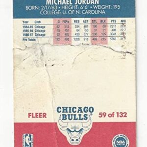 Michael Jordan Fleer (Rare) Collectible Basketball Card - 1987 Fleer Basketball Card #59 of 132 (Bulls)