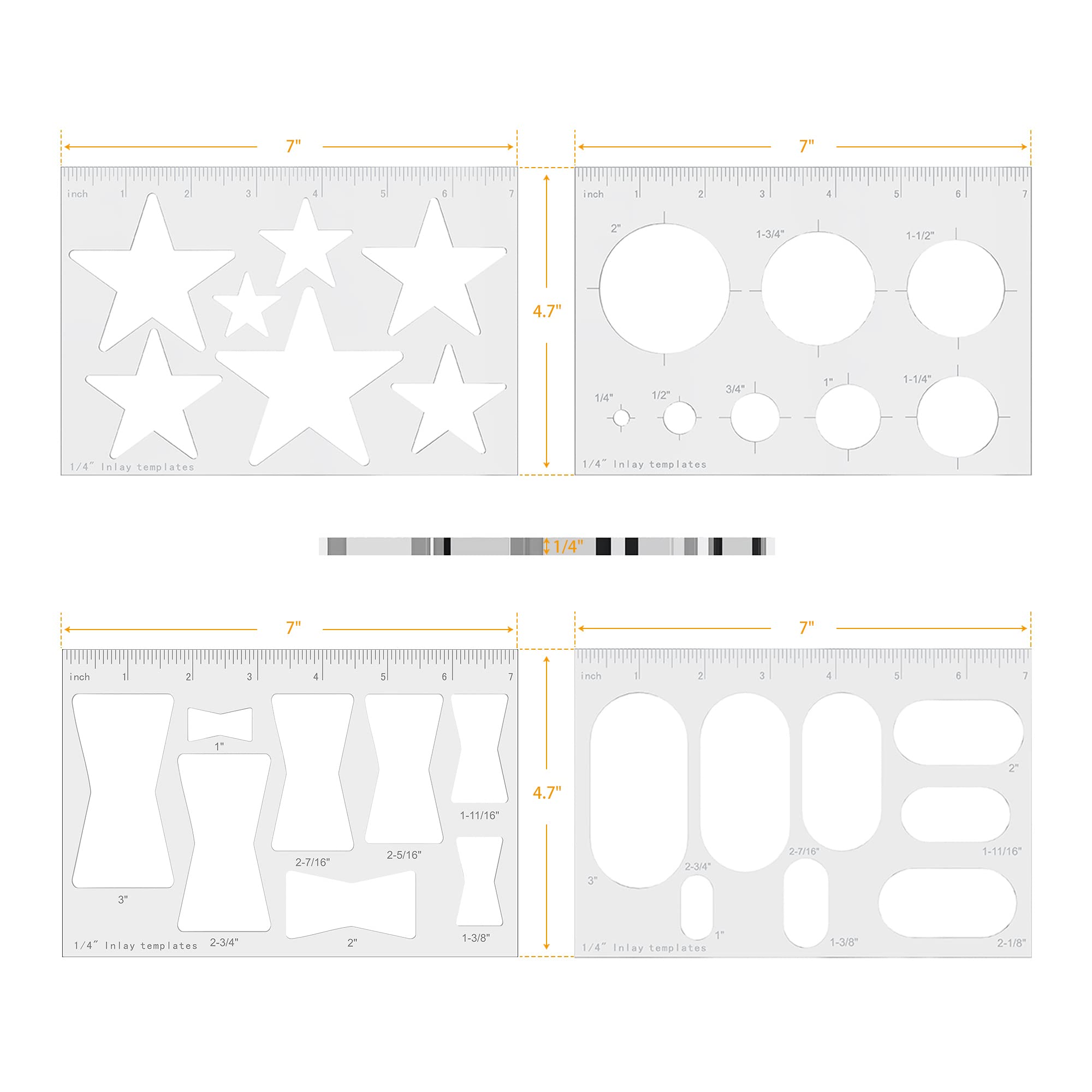 Hecfu 8 in 1 Router Template for Woodworking, Router Jig Bowtie Template, Bowtie Router Template Jig Kit, Butterfly Inlay Template Decorative