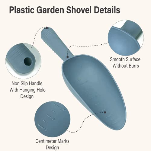 MONDWARE Three Training Plastic Hexagonal Bonsai Pot and Trays + Plastic Shovel and 12 T-Shaped Markers