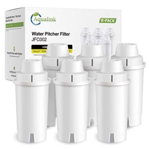 aqualink jfc002 replacement for brita longlast water filter, compatible with standard mavea 107007,brita classic 35557,ob03,6pack.