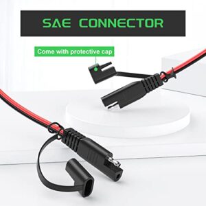 SAE to SAE Cable 10FT 16AWG, Bateria Power SAE Extension Cable Battery Charger Extension Cord, Quick Disconnect Connector Solar Panel Extension Wire with SAE Polarity Reverse for Automotive, RV