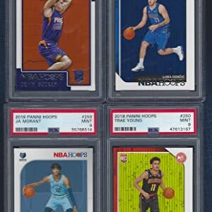 DEVIN BOOKER LUKA DONCIC JA MORANT TRAE YOUNG PANINI NBA HOOPS 4 CARD ROOKIE LOT GRADED PSA MINT 9 NBA SUPERSTARS