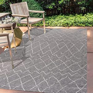 jonathan y smb114a-3 madaba moroccan trellis indoor outdoor area rug bohemian coastal easy cleaning bedroom kitchen backyard patio non shedding, 3 x 5, black/cream, gray/cream