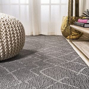 JONATHAN Y SMB114A-3 Madaba Moroccan Trellis Indoor Outdoor Area Rug Bohemian Coastal Easy Cleaning Bedroom Kitchen Backyard Patio Non Shedding, 3 X 5, Black/Cream, Gray/Cream