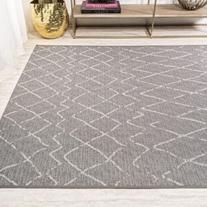 JONATHAN Y SMB114A-3 Madaba Moroccan Trellis Indoor Outdoor Area Rug Bohemian Coastal Easy Cleaning Bedroom Kitchen Backyard Patio Non Shedding, 3 X 5, Black/Cream, Gray/Cream