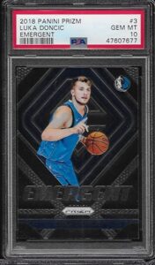 psa 10 luka doncic rookie card panini emergent #3 graded psa gem mint 10 mavericks superstar player