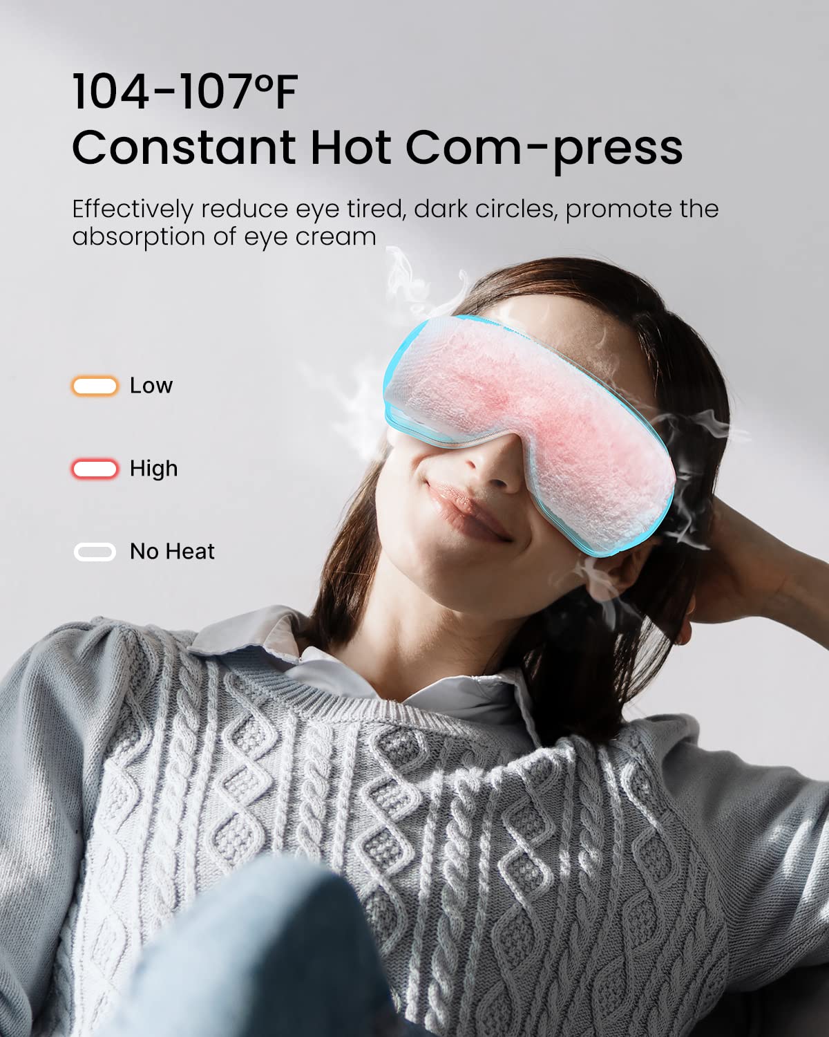 RENPHO Eyeris 2 - Eye Massager with Heat, Birthday Gift for Migraines, Bluetooth Music Heated Eye Mask for Relax Eye Strain Dark Circles Eye Bags Dry Eyes Improve Sleep, Face Eye Care Massager