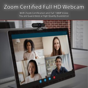 CA Essential Super HD Webcam (WC-3000) - Zoom Certified USB Webcam, 5MP Super HD Video up to 2592x1944 at 30fps, Autofocus & Light Correction, Dual Omnidirectional Mics