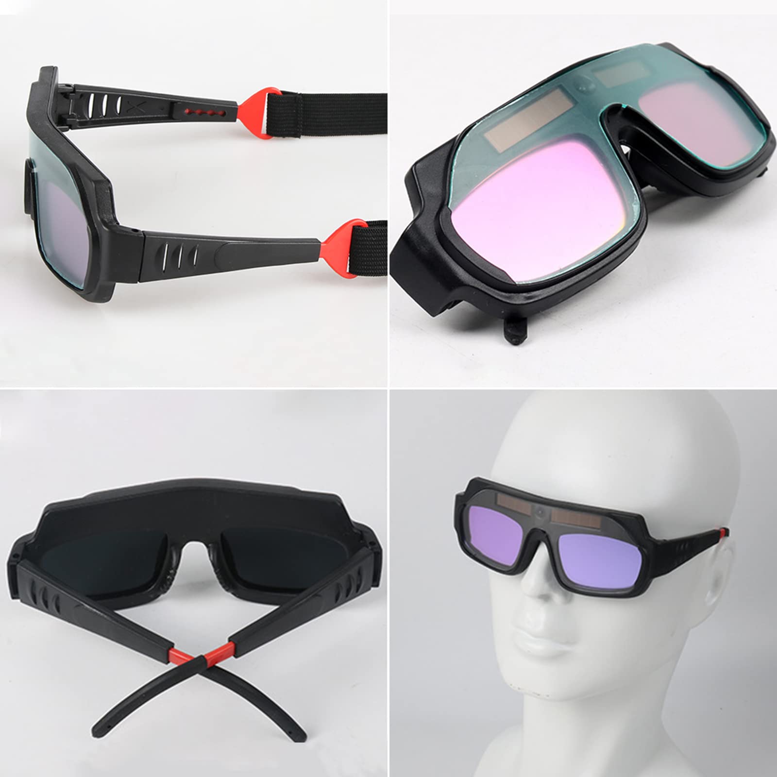 YIFUOK Solar Auto Darkening Welding Goggles Mask Helmet,Welding Glasses Protective Mask Automatic Dimming Professional Eye Protection Anti-Flog Anti-glare PC Glasses