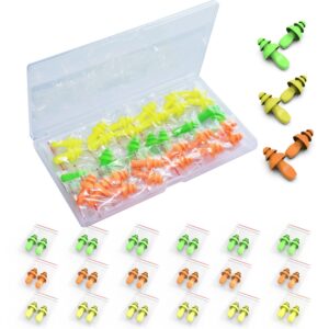 ear plugs for sleeping, 18 pairs noise canceling ear plugs soft reusable silicone waterproof noise reduction earplugs for concert, swimming, study, snoring, loud noise, factory workers