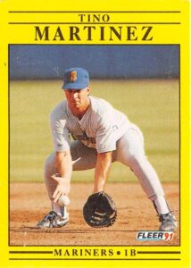 baseball mlb 1991 fleer #458 tino martinez vg mariners