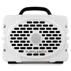 turtlebox gen 2: loud! outdoor portable bluetooth speaker | rugged, waterproof, impact resistant (rich, full sound, plays to 120db, pair 2x for true l-r stereo), white