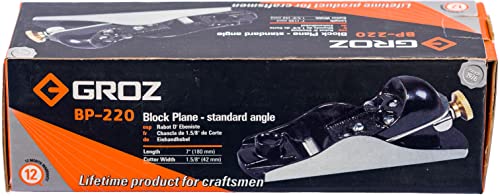 Groz 39791 BP/220 Block Plane with Fixed Mouth 42mm Cutter 180 Length 21degrees Blade Angle