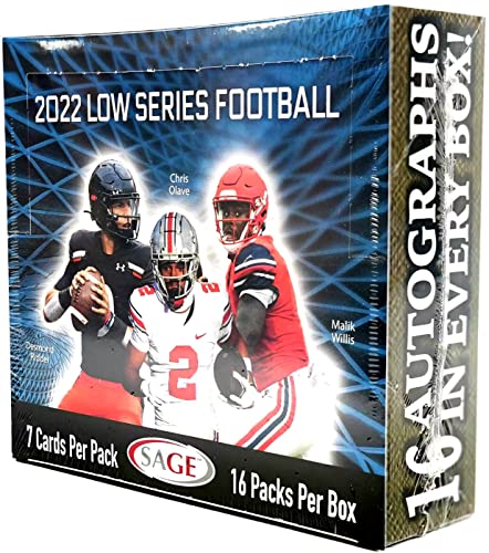 2022 SAGE Hit Premier LOW SERIES Football box (16 pks/bx, ONE Autograph card/pk)