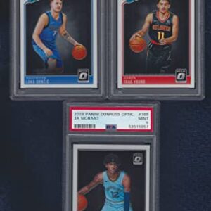 PANINI DONRUSS OPTIC LUKA DONCIC TRAE YOUNG & JA MORANT 3 CARD ROOKIE LOT GRADED PSA 9 MINT NBA SUPERSTAR PLAYERS