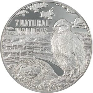 2021 DE 7 Natural Wonders PowerCoin Grand Canyon 3 Oz Silver Coin 20$ Palau 2021 Proof